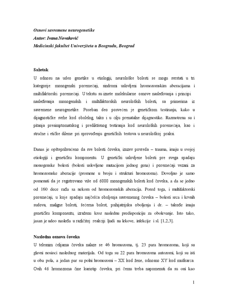 Osnovi Savremene Genetike | PDF