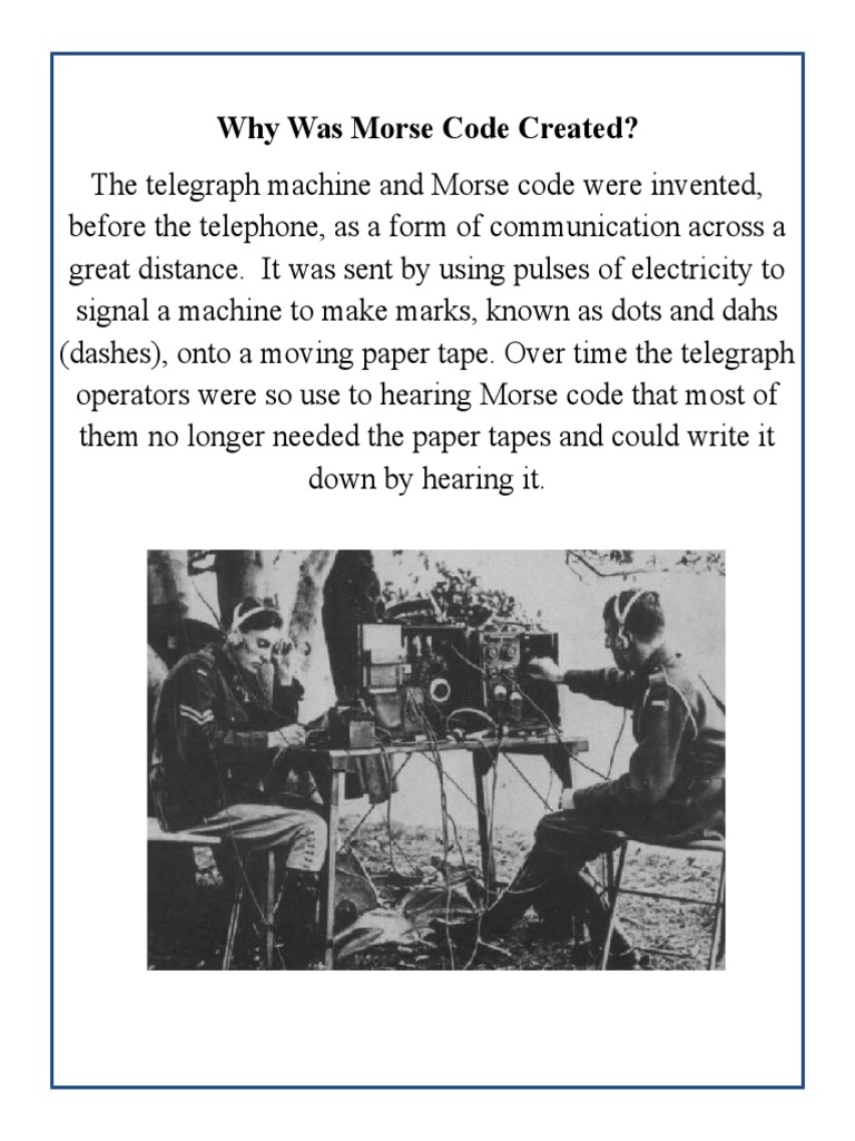 Why Was Morse Code Created? | PDF