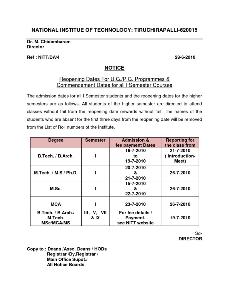 Imp Dates | PDF | Master Of Science | Science Education