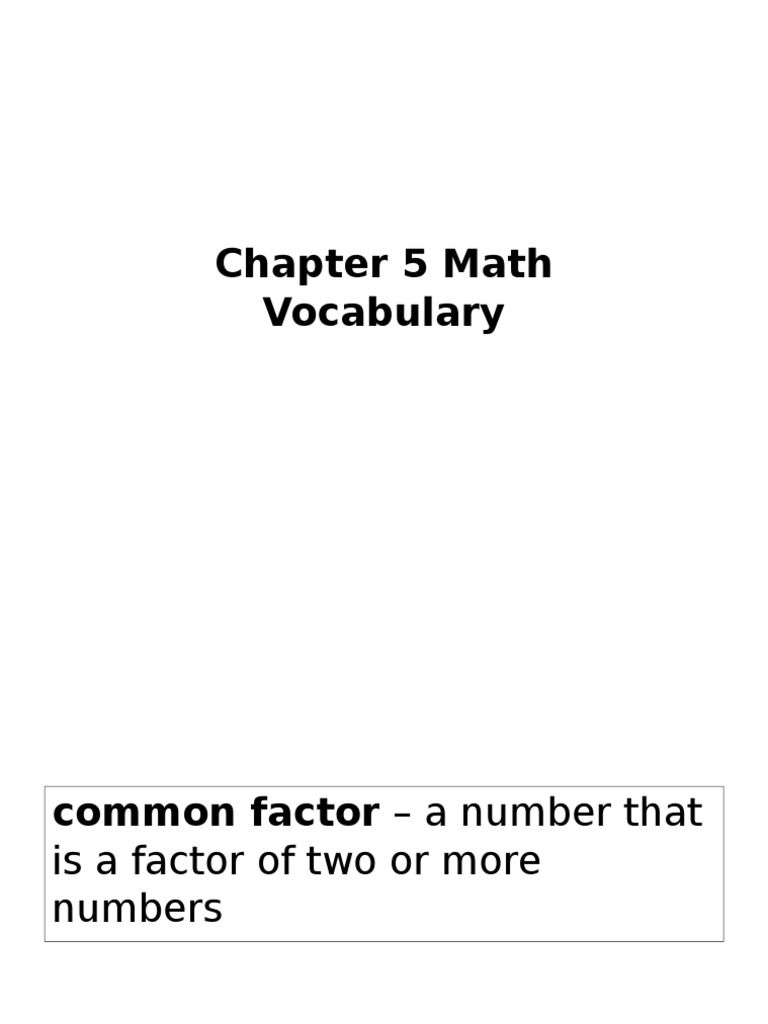 Chapter 5 Vocab | PDF