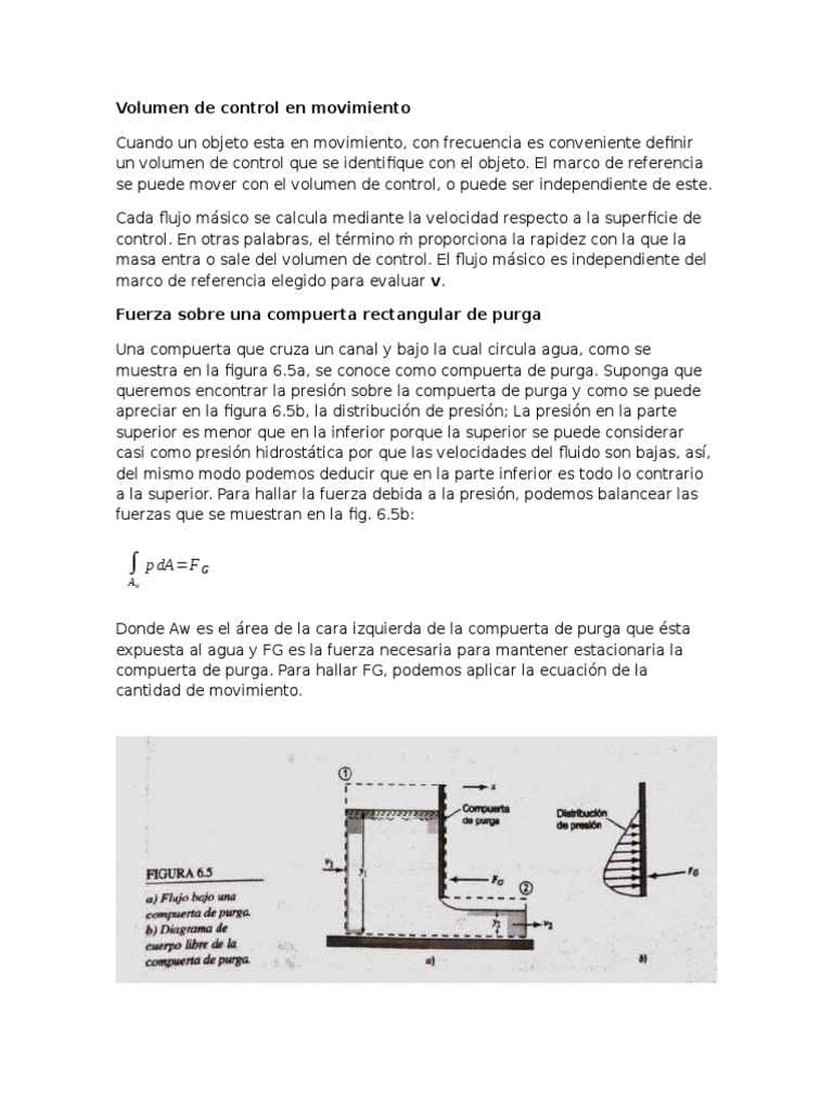 Volumen de Control en Movimiento | PDF | Movimiento (física) | Presión