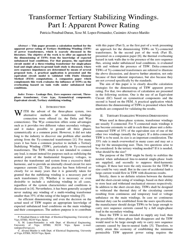 Transformer Tertiary Part 1 | PDF | Transformer | Electrical Impedance