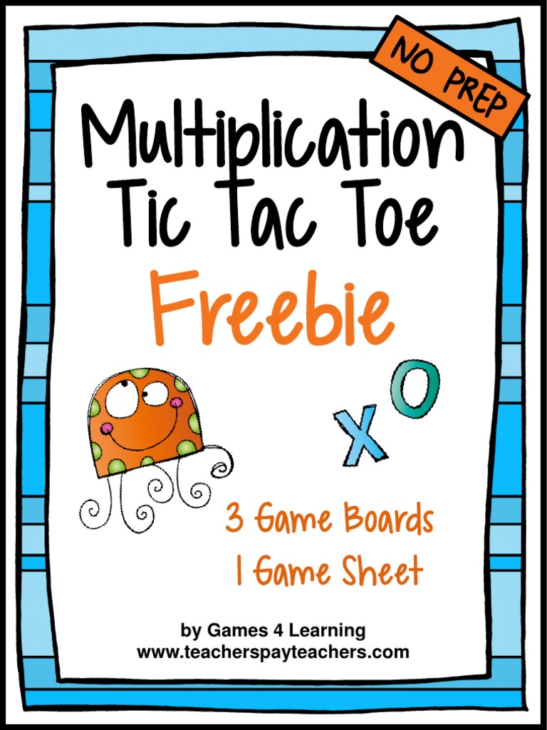 Multiplication Free Multiplication Facts Tic Tac Toe Multiplication ...