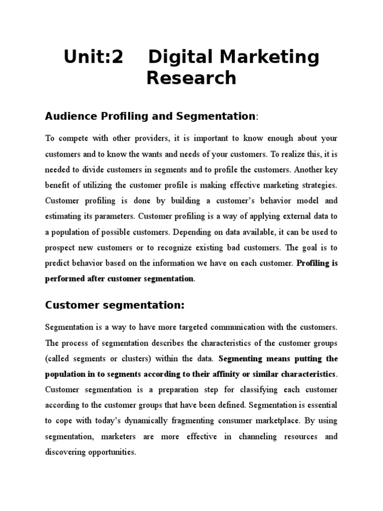 Audience Profiling and Segmentation | PDF | Market Segmentation | Data ...