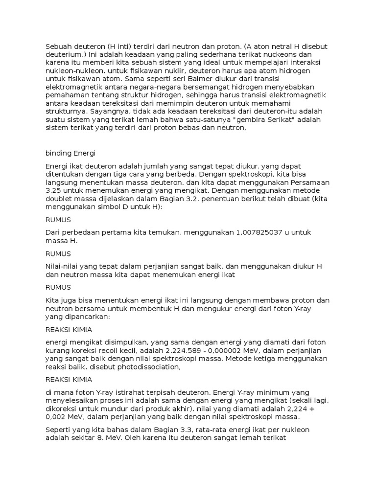 Sebuah Deuteron | PDF | Sains & Matematika