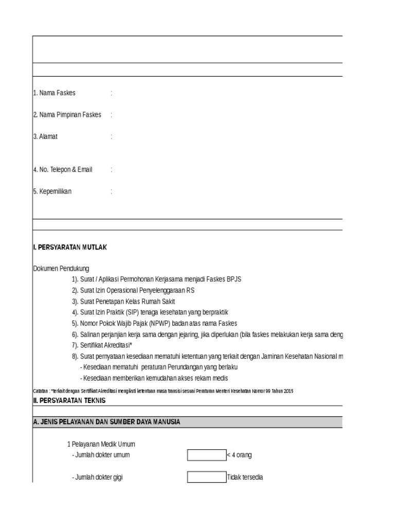 Form Kreden BPJS Kesehatan | PDF