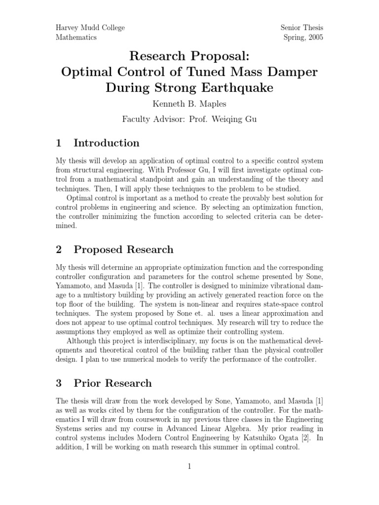 Kmaples 2005 Prop | PDF | Optimal Control | Mathematical Optimization