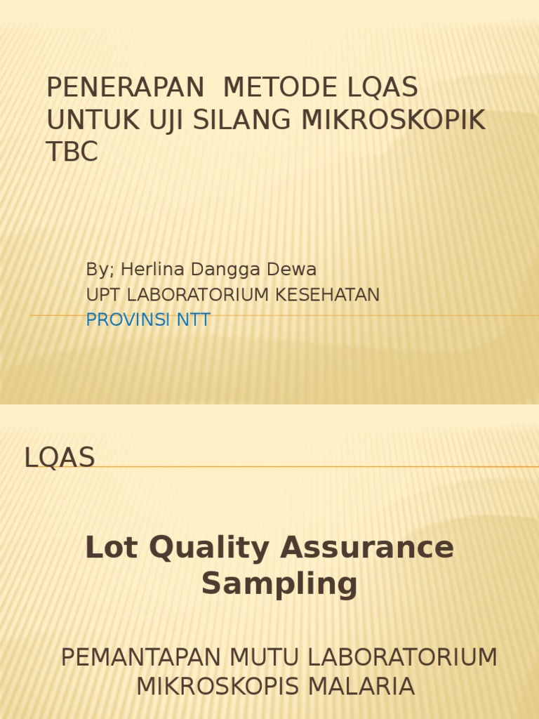 Uji Silang Metode LQAS untuk TBC | PDF