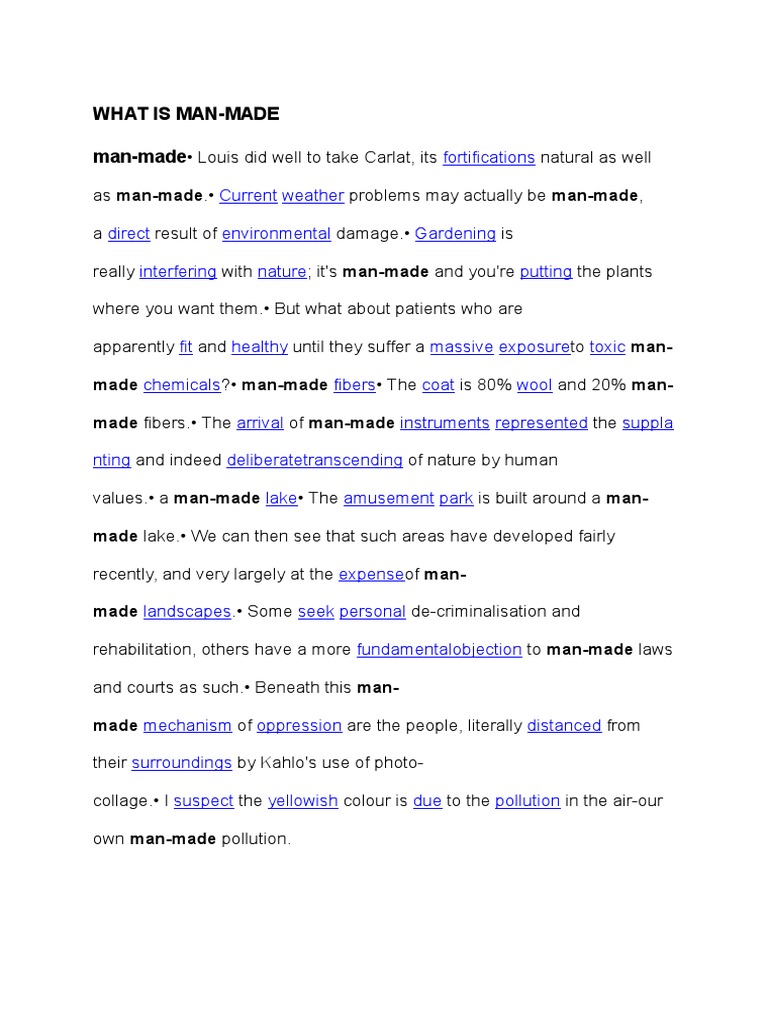 What Is Man-Made Man-Made: Made Made Fibers. - The | PDF