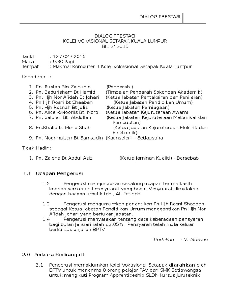Dialog Prestasi 2 | PDF