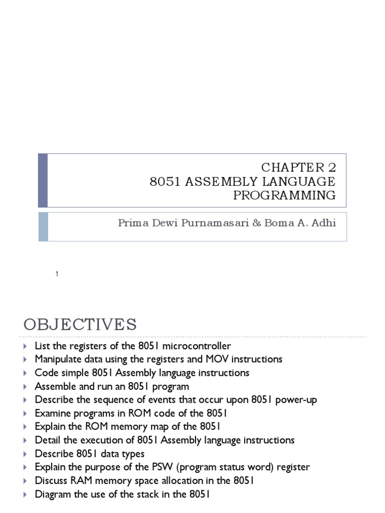8051 Assembly Language Programming | PDF | Assembly Language | Electronic Engineering