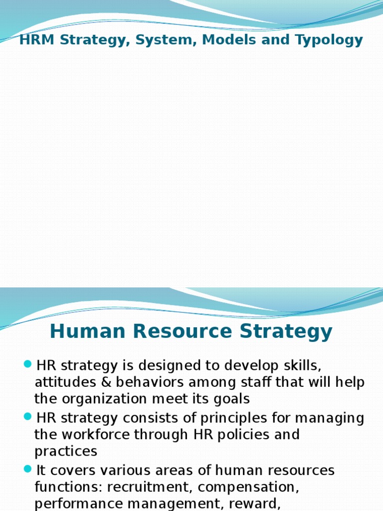 HRM Strategy and Typology Overview | PDF