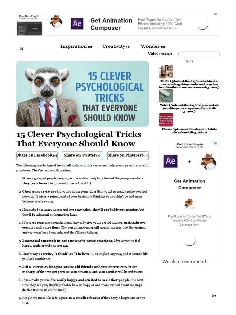 15 Clever Psychological Tricks That Everyone Should Know | PDF