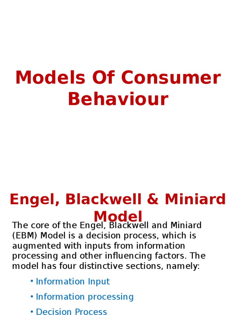 Models of Consumer Behaviour | PDF