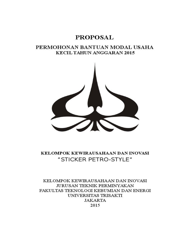 Contoh Proposal Permohonan Bantuan Modal Usahafff | PDF