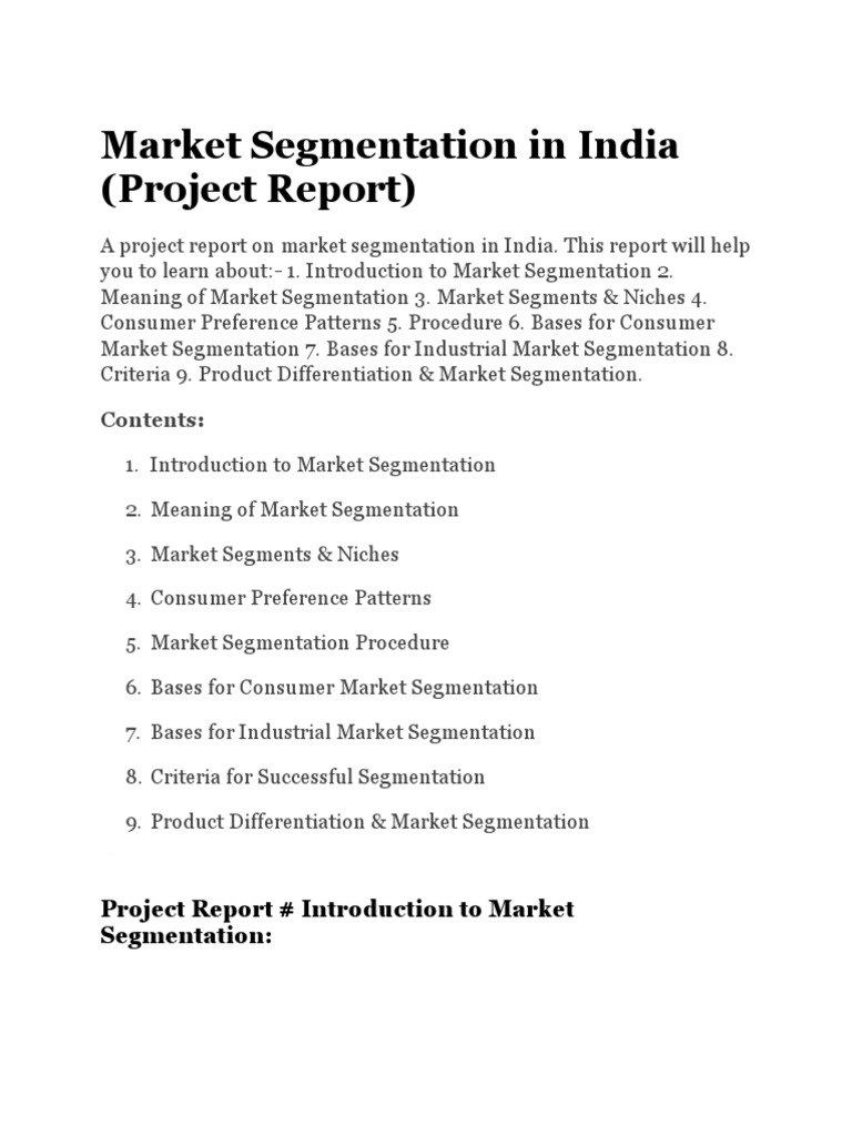 Market Segmentation in India | PDF | Market Segmentation | Brand