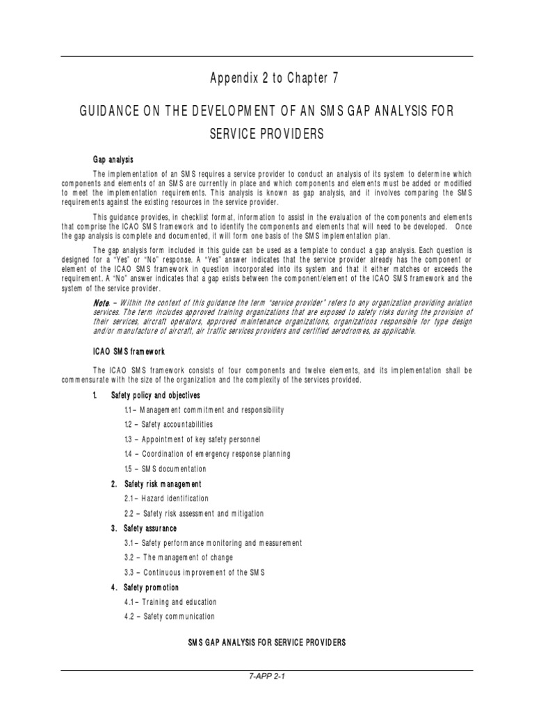 ICAO SMS Gap Analysis | PDF | Risk Management | Business