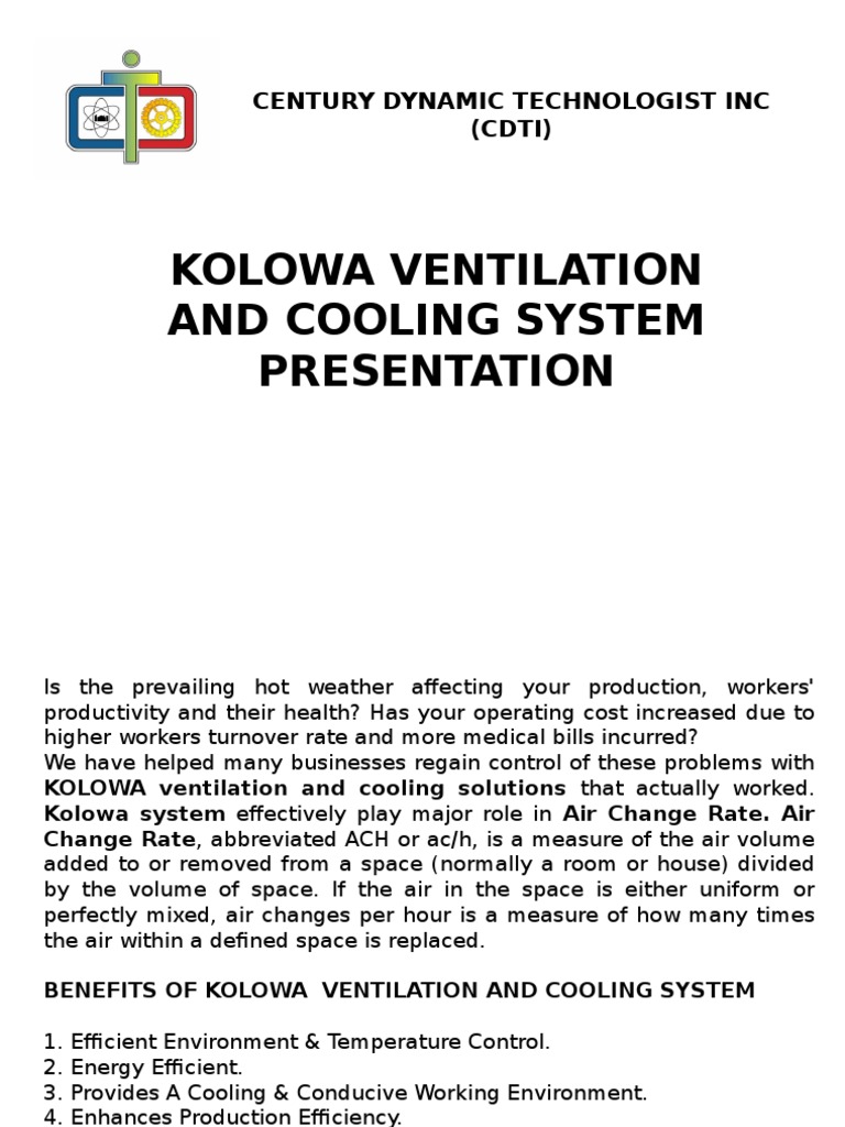Kolowa Ventilation Solutions Overview | PDF | Ventilation (Architecture ...