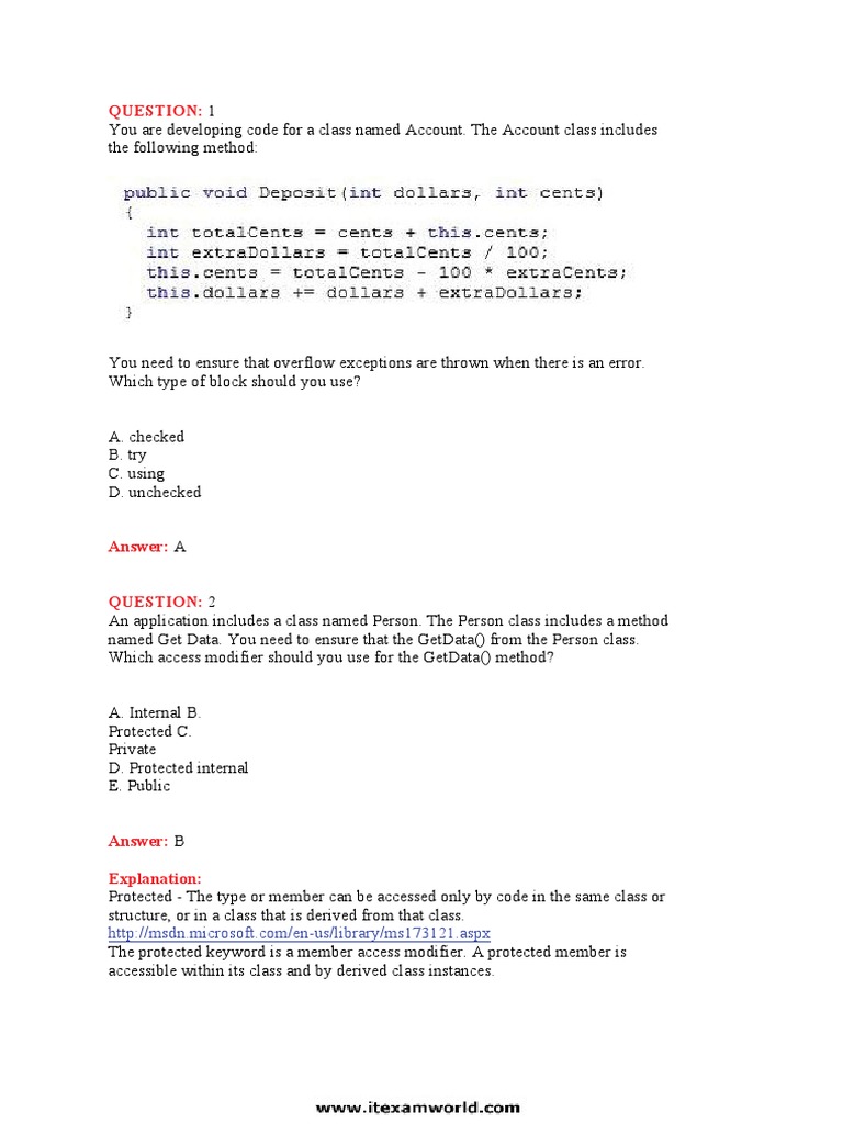 70 483 Part2 | PDF | Class (Computer Programming) | Json