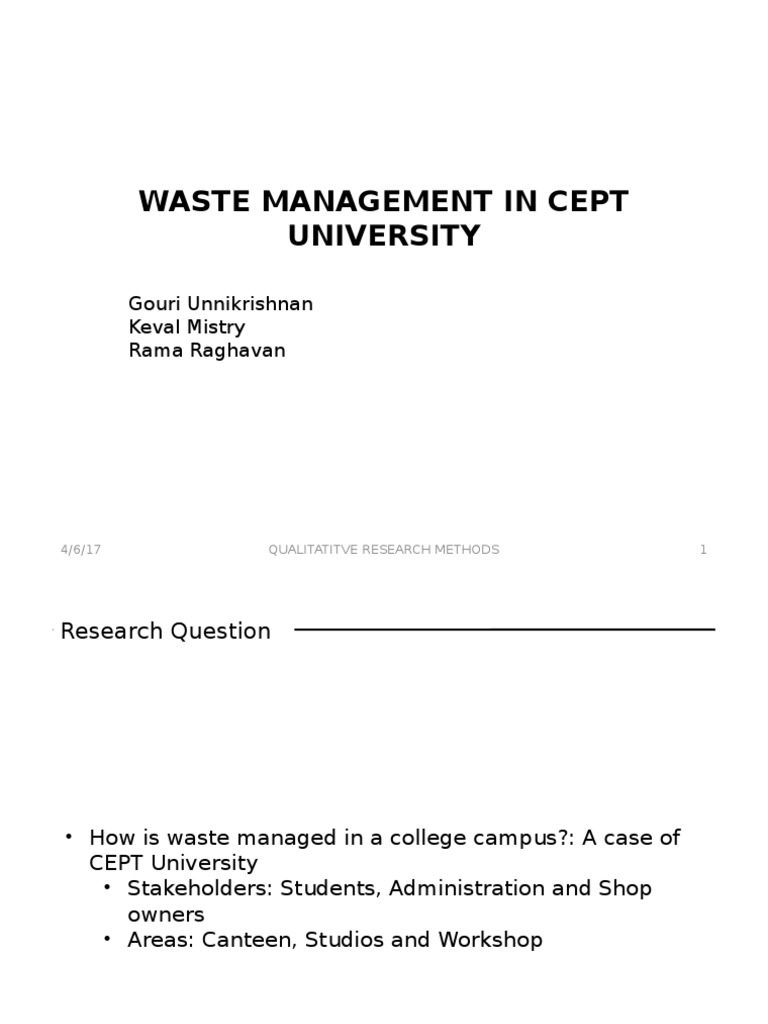 Waste Management | Qualitative Research | Focus Group