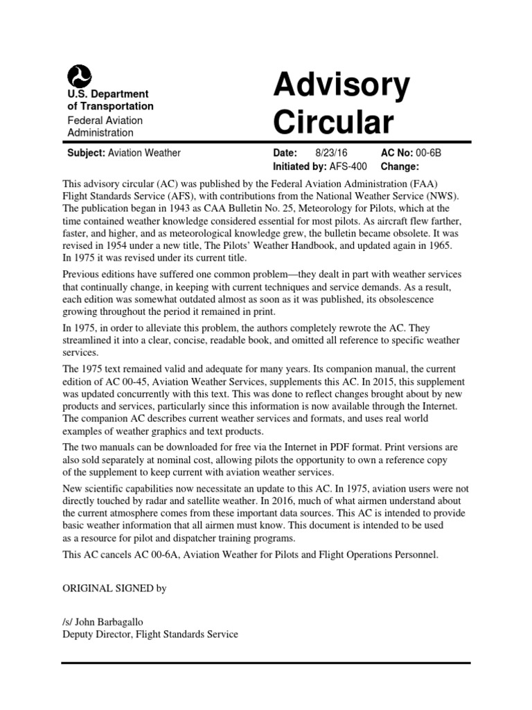 FAA Advisory Circular 00-6B | Download Free PDF | Atmosphere Of Earth ...