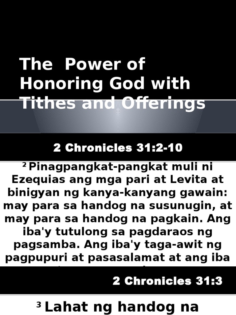 The Power of Honoring God With Tithes and Offerings 03252017 | PDF