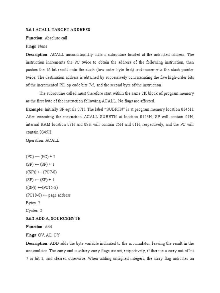8051 Instructions | PDF | Binary Coded Decimal | Instruction Set