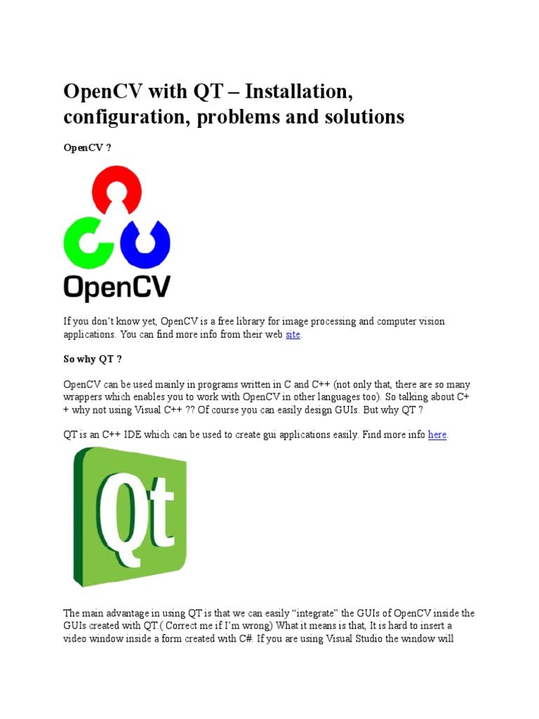 OpenCV With QT | PDF | Computer File | Graphical User Interfaces