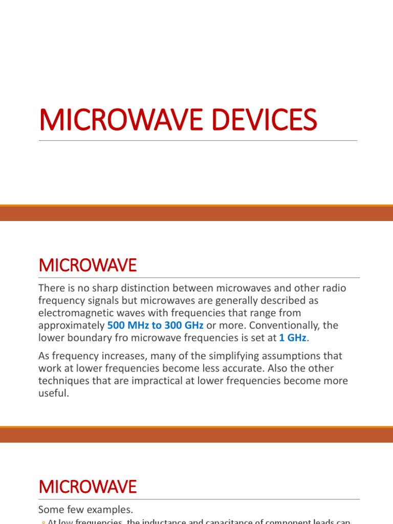 Microwave Devices PDF | PDF | Waveguide | Microwave