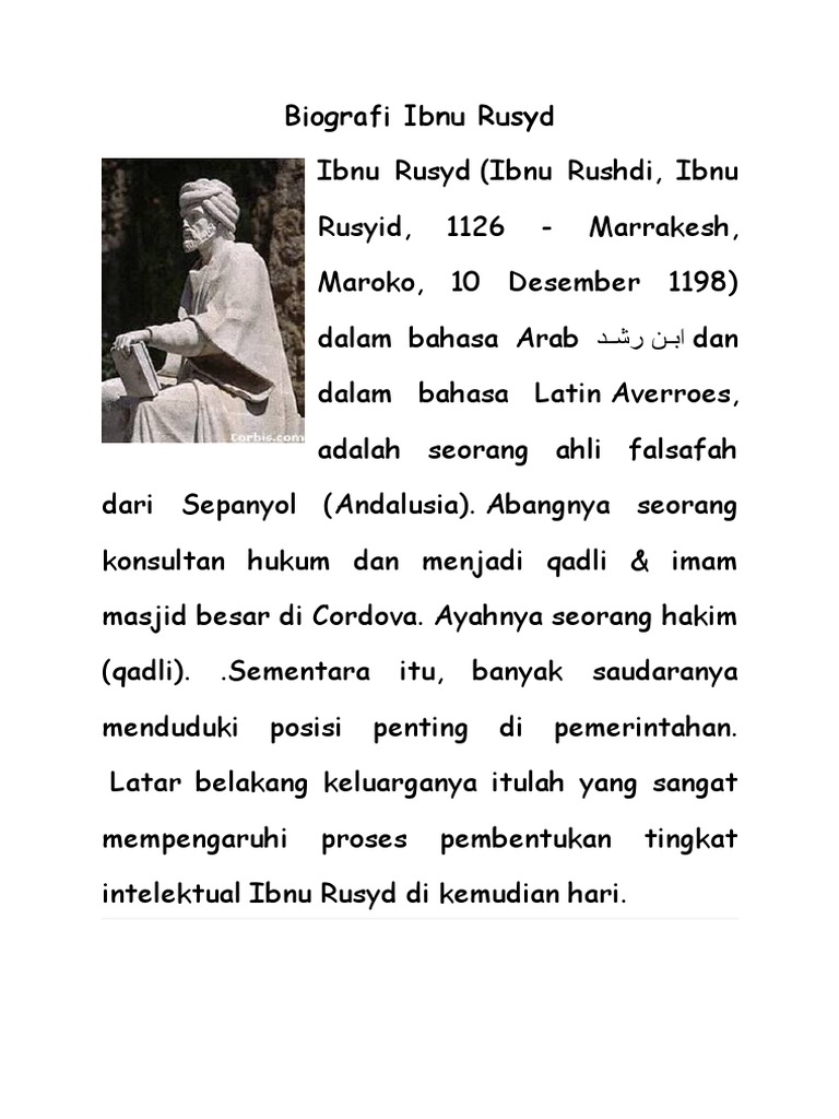 Biografi Ibnu Rusyd | PDF