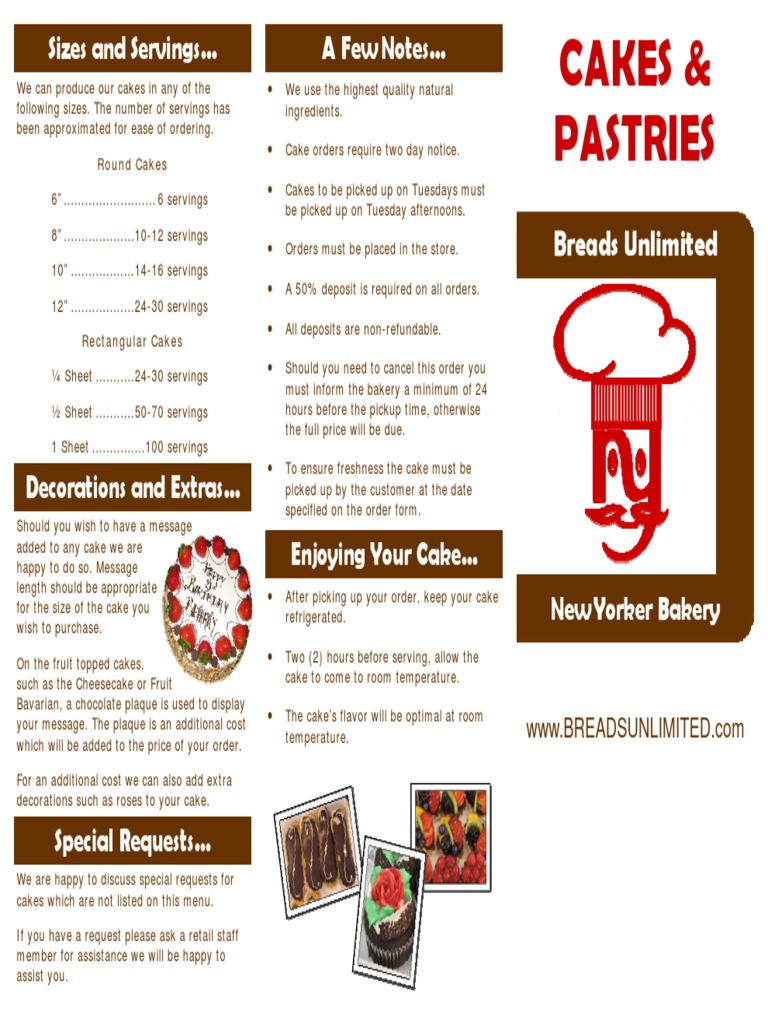 Cake Brochure | PDF | Cakes | Cheesecake