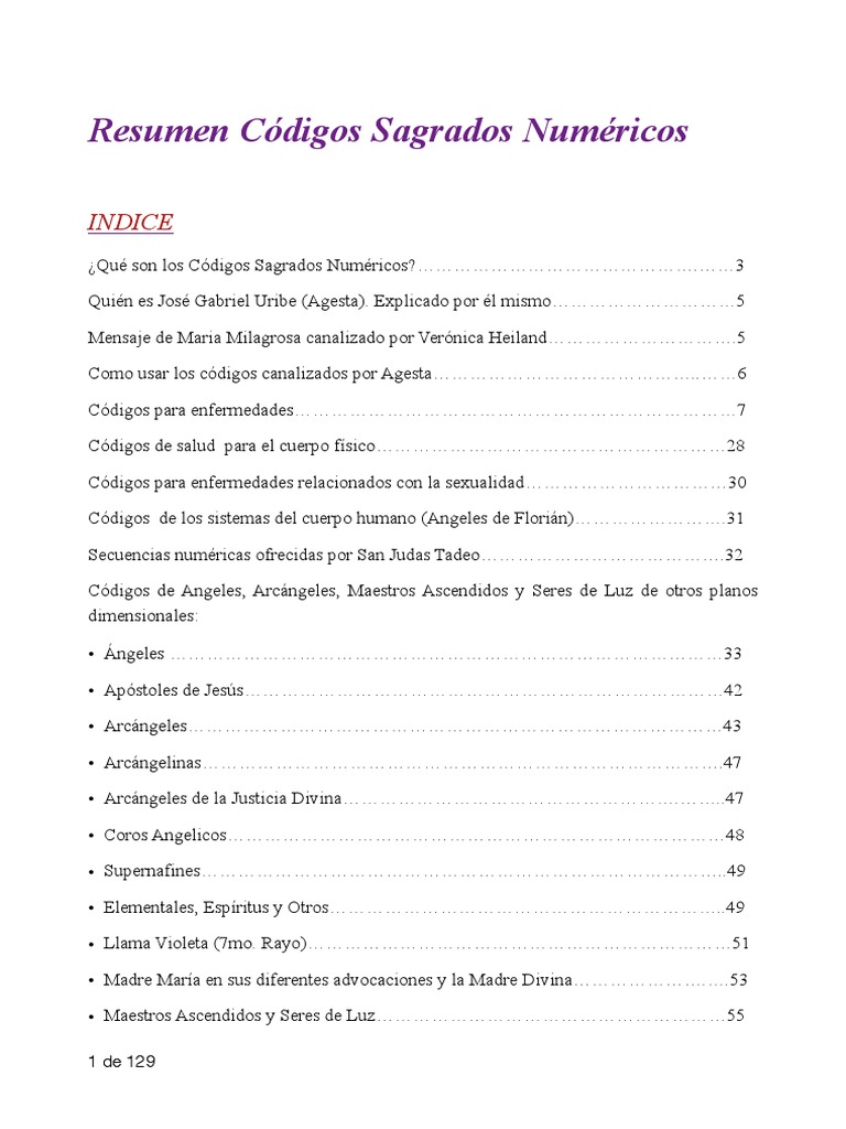 Códigos Sagrados Numéricos: Guía Esencial | PDF | Eyaculación | Amor