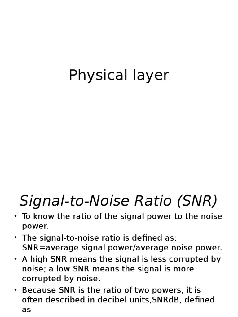 Understanding Signal-to-Noise Ratio | PDF | Signal To Noise Ratio | Bit ...