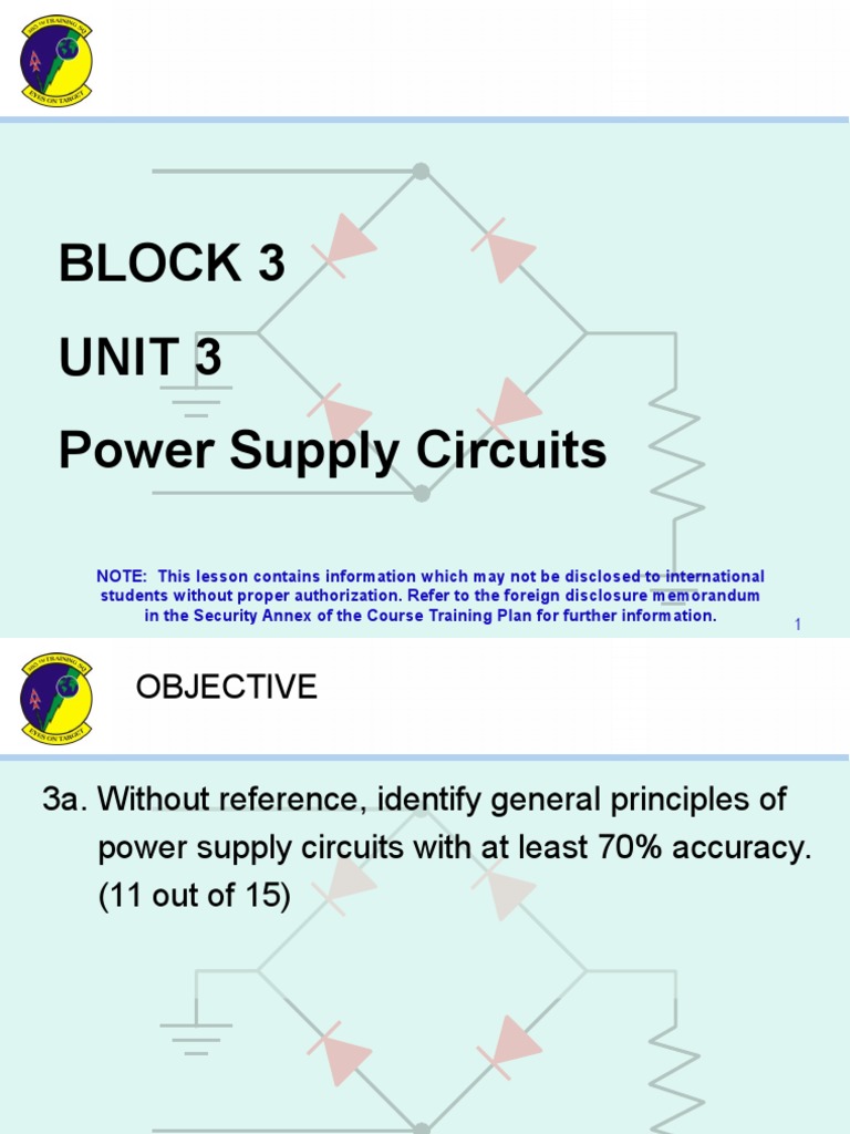 Block 3 Unit 3a Power Supply Circuits (Oct 2015) .PPSX | PDF