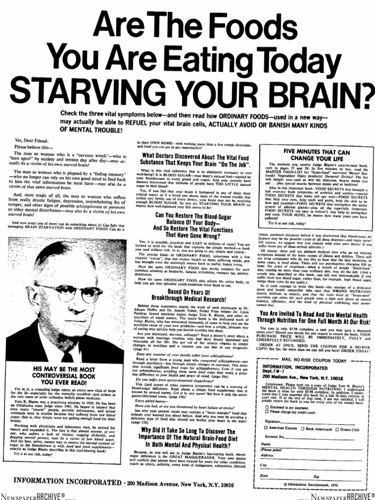 Are The Foods You Are Eating Today Starving Your Brain by Eugene ...