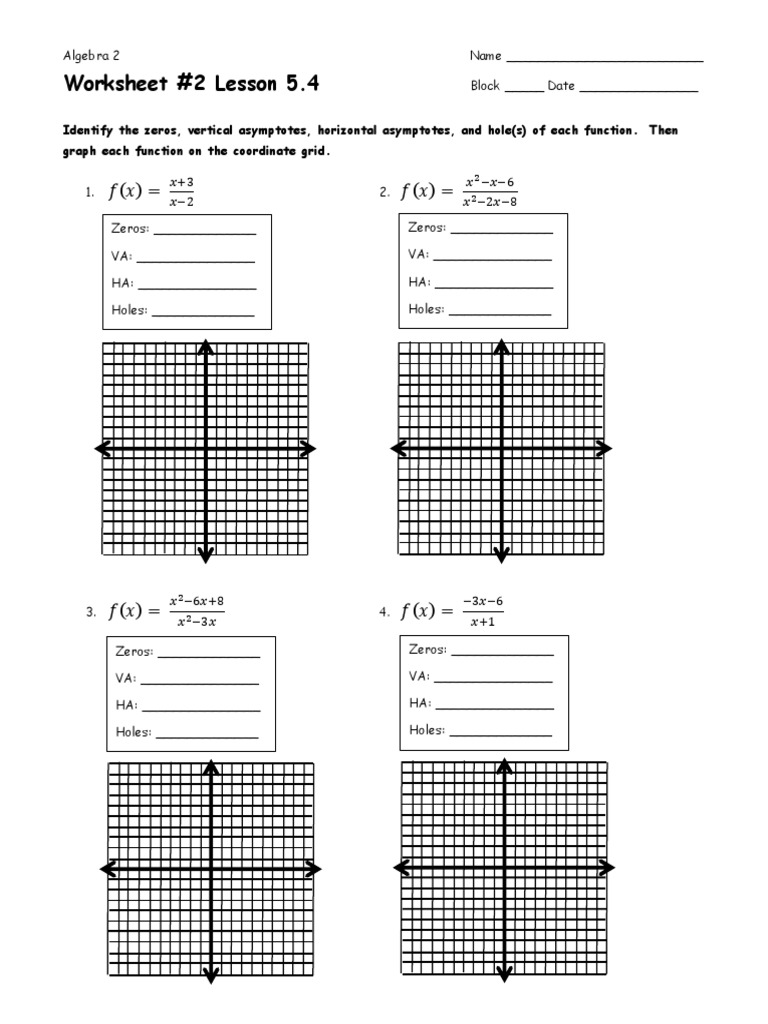 Algebra 2: Graphing Rational Functions | PDF | Science & Mathematics