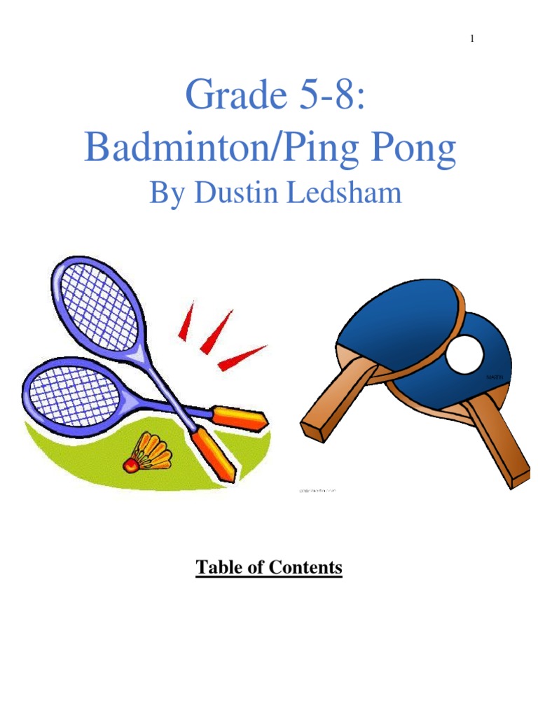 Badminton Unit Plan for Grades 5-8 | PDF | Table Tennis | Physical ...