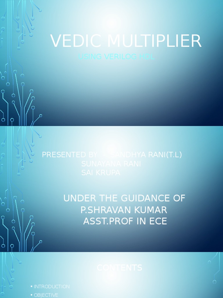 Vedic Multiplier | PDF | Areas Of Computer Science | Computer Engineering
