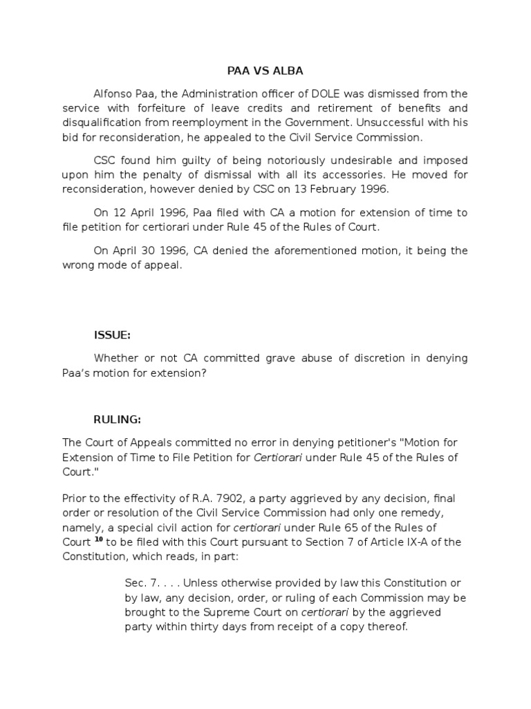 Paa Vs Alba | PDF | Certiorari | Foreclosure