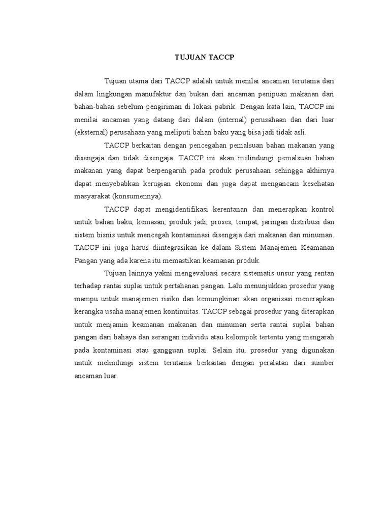 Tujuan Taccp | PDF