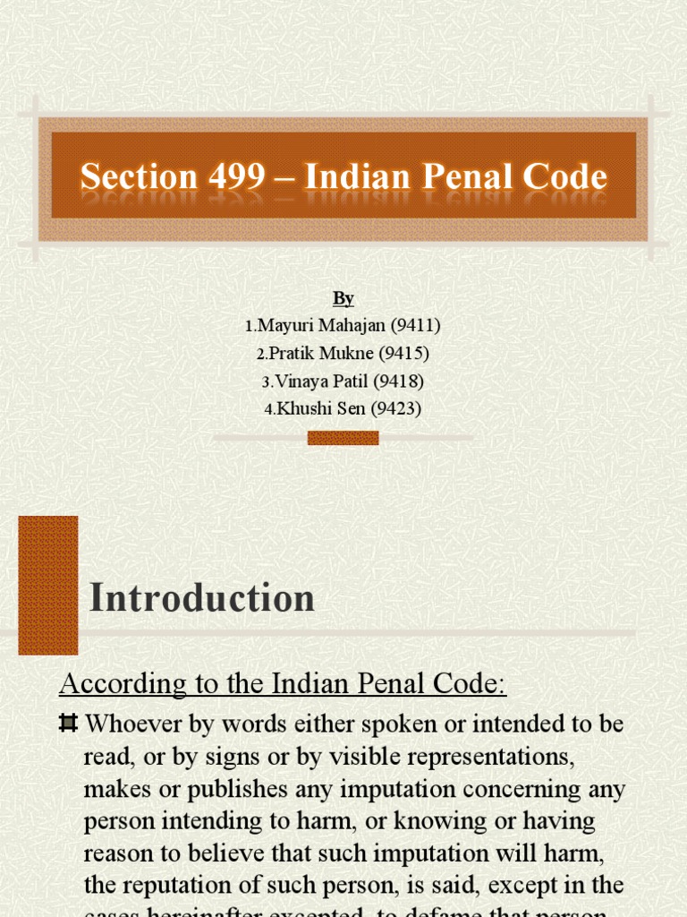 Section 499 - Indian Penal Code | Download Free PDF | Defamation ...