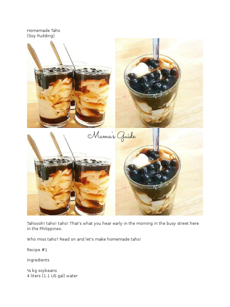 Homemade Taho | PDF | Cooking, Food & Wine