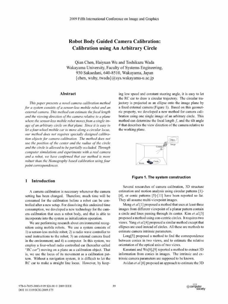 Body Guided Camera Calibration | PDF | Cartesian Coordinate System | Circle