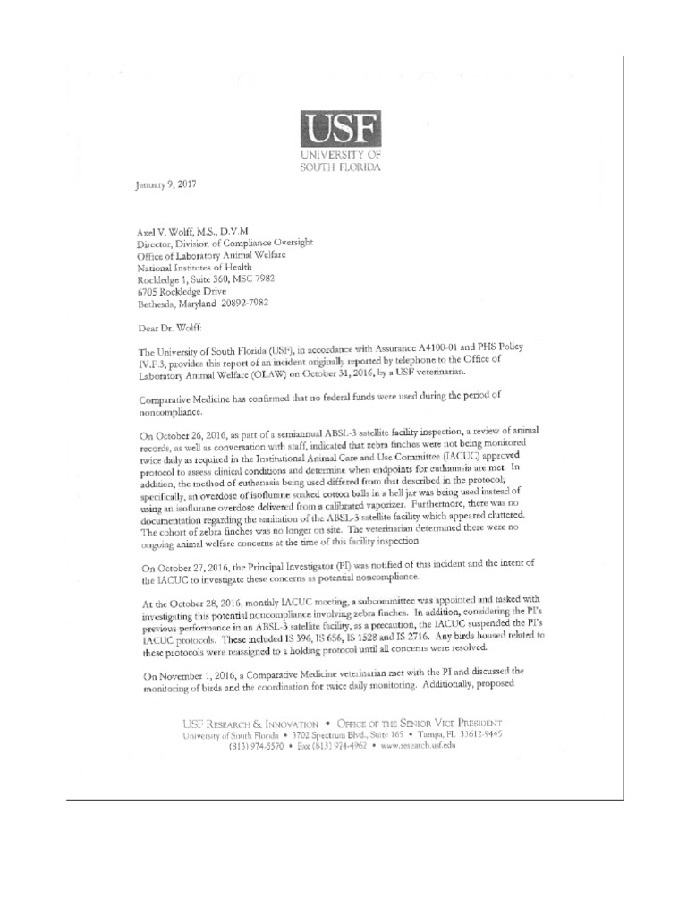 USF Letters in Lab Case | PDF