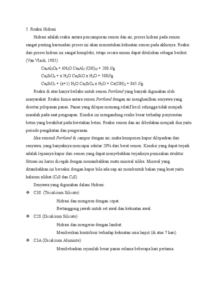 Reaksi Hidrasi | PDF | Sains & Matematika