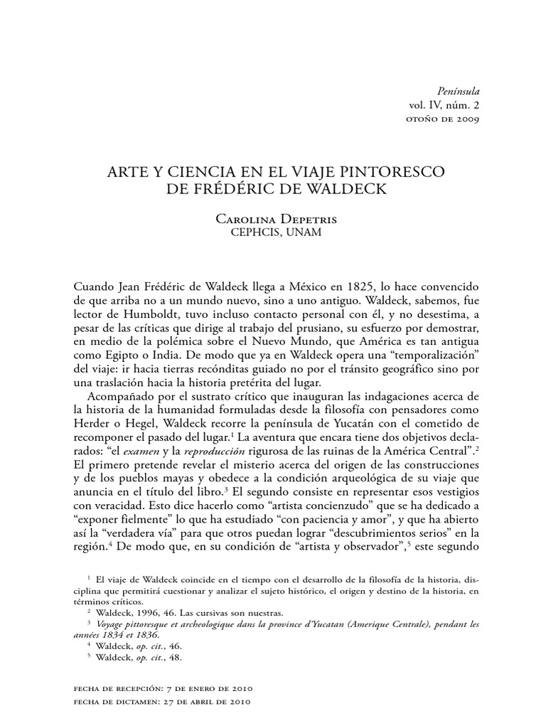 Arte y Ciencia en El Viaje Pintoresco de Frederick de Waldeck | PDF ...