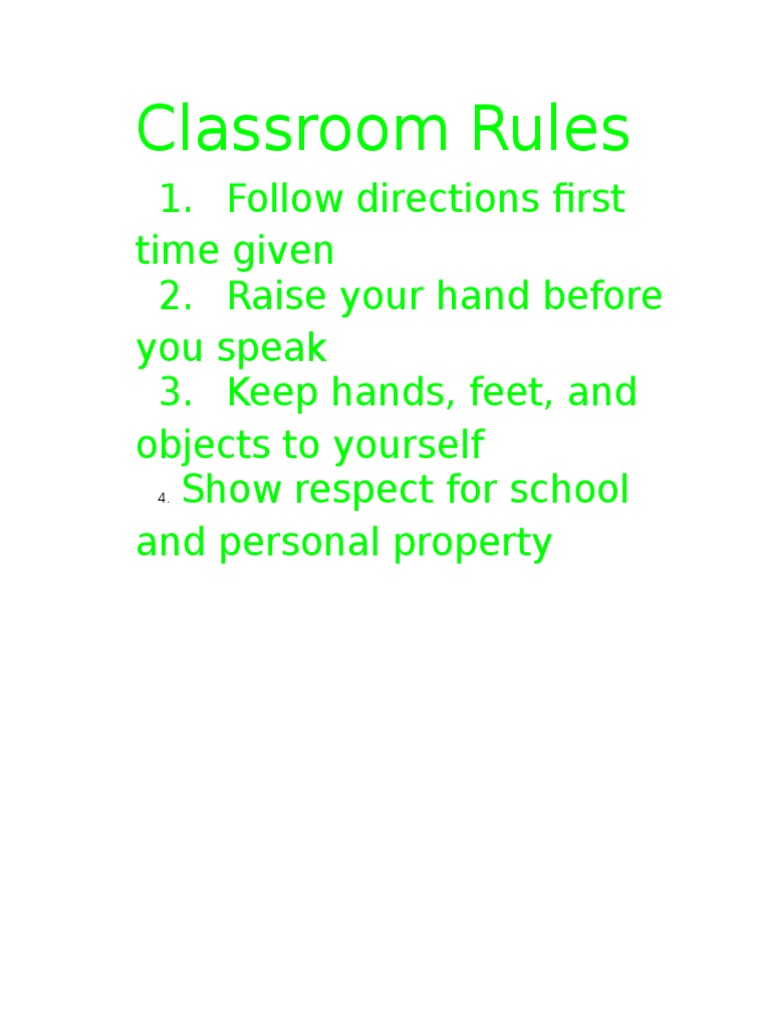 Classroomrules | PDF