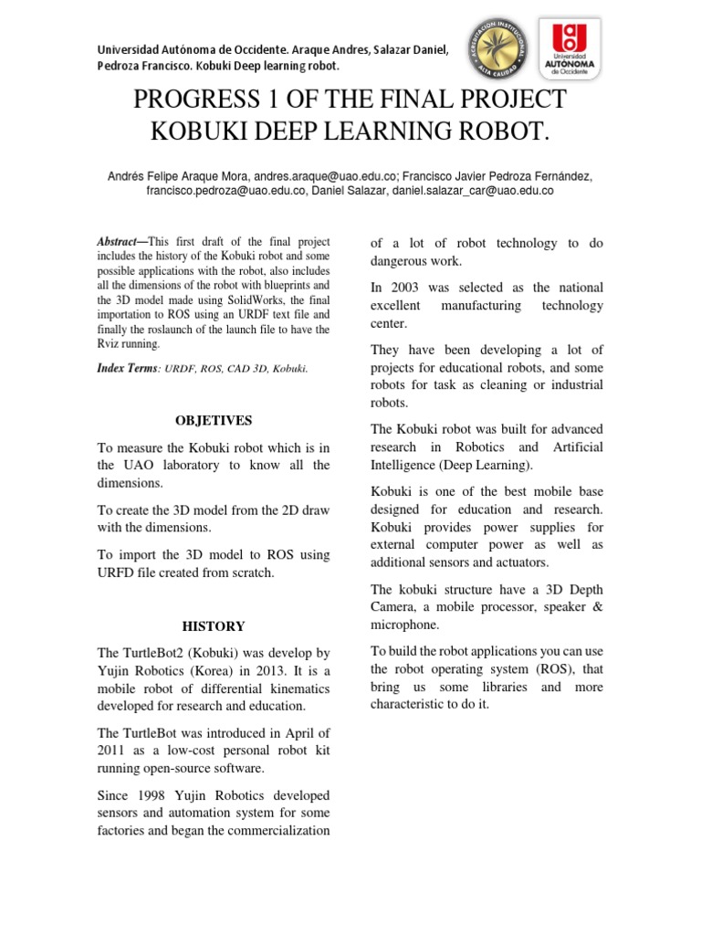 Kobuki Deep Learning Robot | PDF | Robot | Robotics