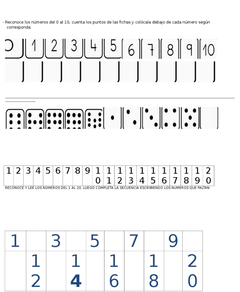 Reconocimiento de Números del 0 al 10 | PDF