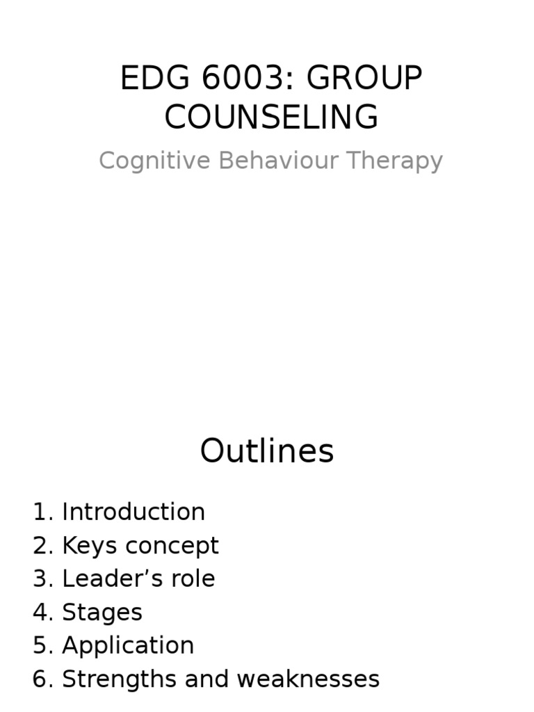 Group Counseling CBT Print | PDF | Cognitive Behavioral Therapy ...